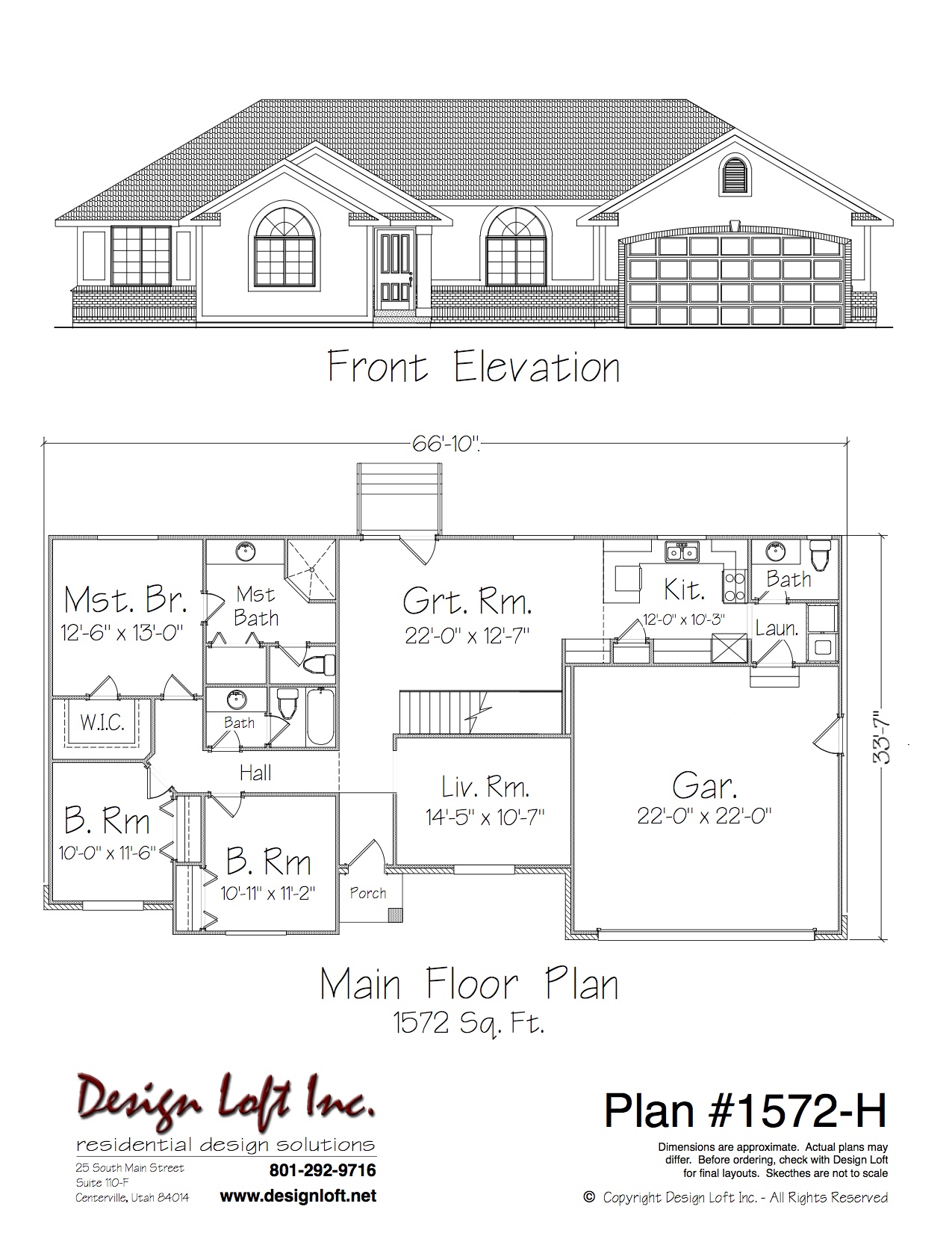 House Plan 1572-H | Modern Two-Story Home Design (~1,572 sq ft)